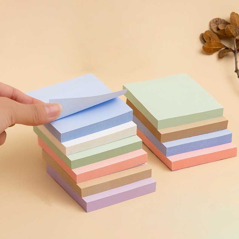 Morandi Color Square Sticky Notes Hand tear Color Message - Temu