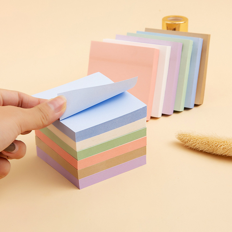 Morandi Color Square Sticky Notes Hand tear Color Message - Temu
