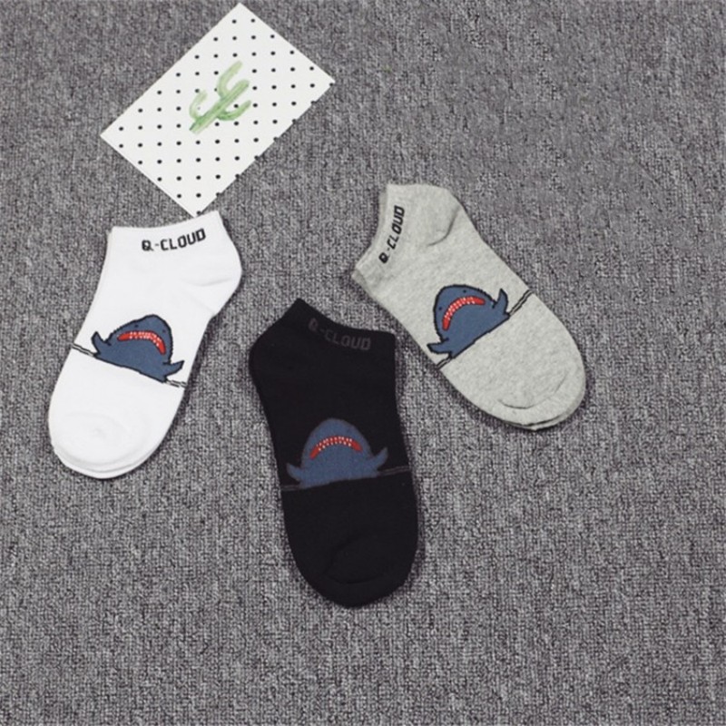 1pair Men's Shark Print Low-cut Socks | High-quality & Affordable ...