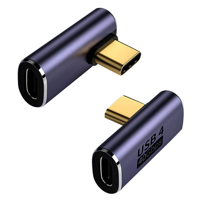 Usb C 어댑터 90도 직각 유형 C 남성 여성 어댑터 익스텐더 지원 100w 고속 충전 40gbps 데이 Temu