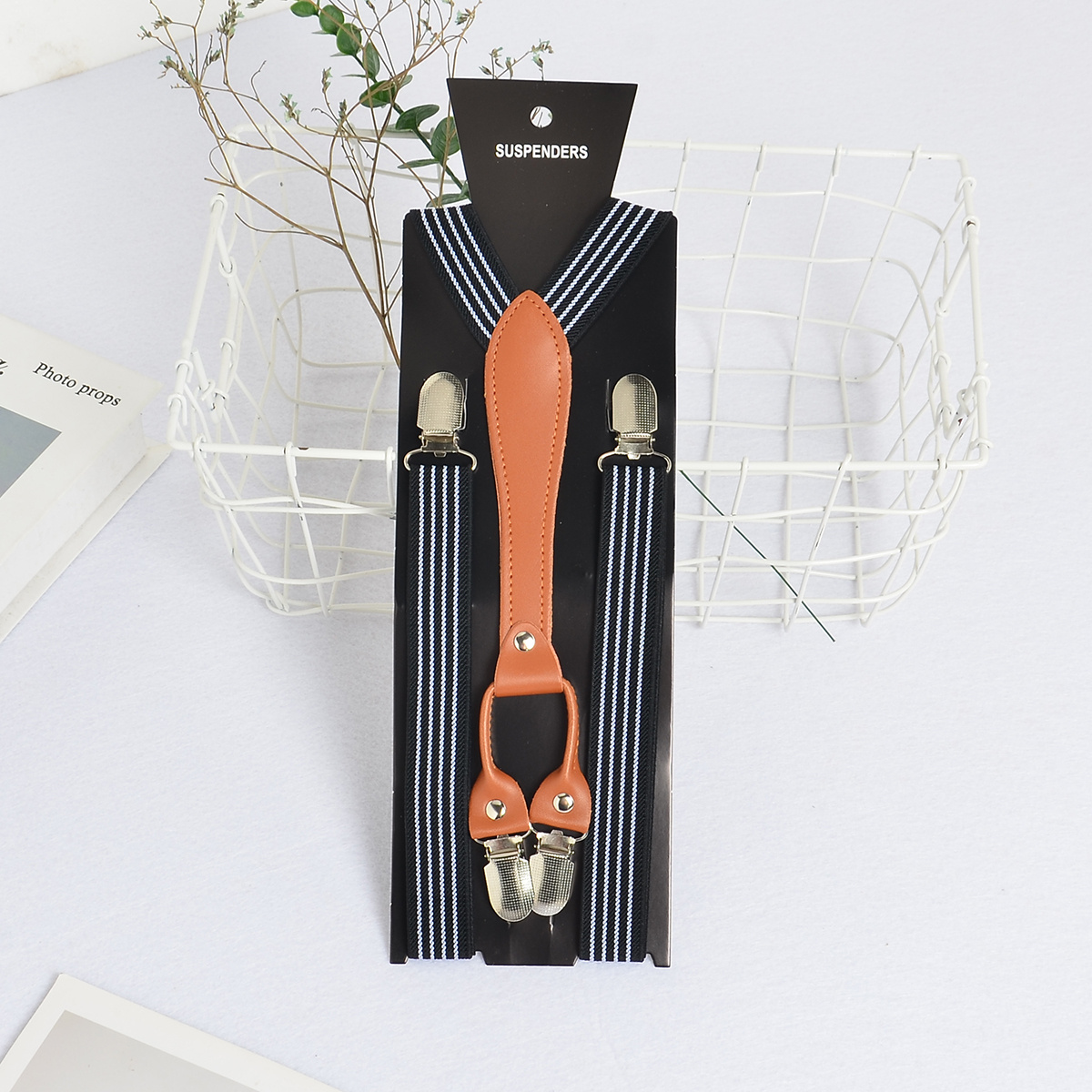 Mens Formal Suspenders Webbing Elastic Bands Striped Suspenders Vintage ...
