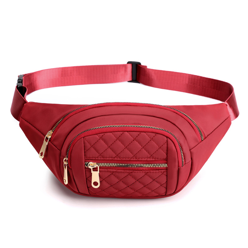 Simple Waist Bag Women's Quilted Zipper Front Fanny Pack For Outdoor ...