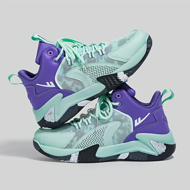 Men's Trendy Colorblock Comfortable Lace Up Basketball Shoes - Clothing ...