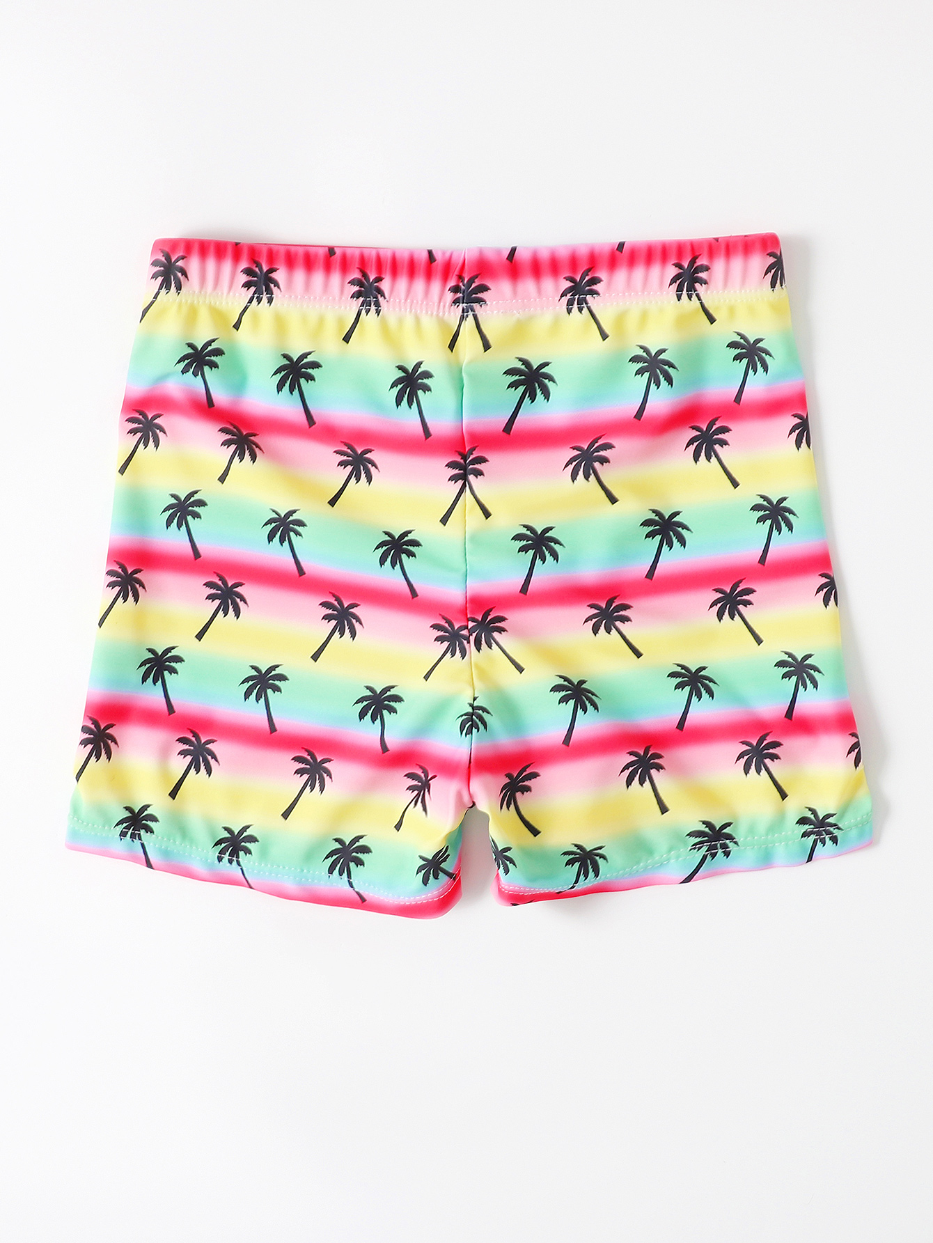 Boys Stretch Tropical Palm Tree Pattern Swim Shorts - Temu