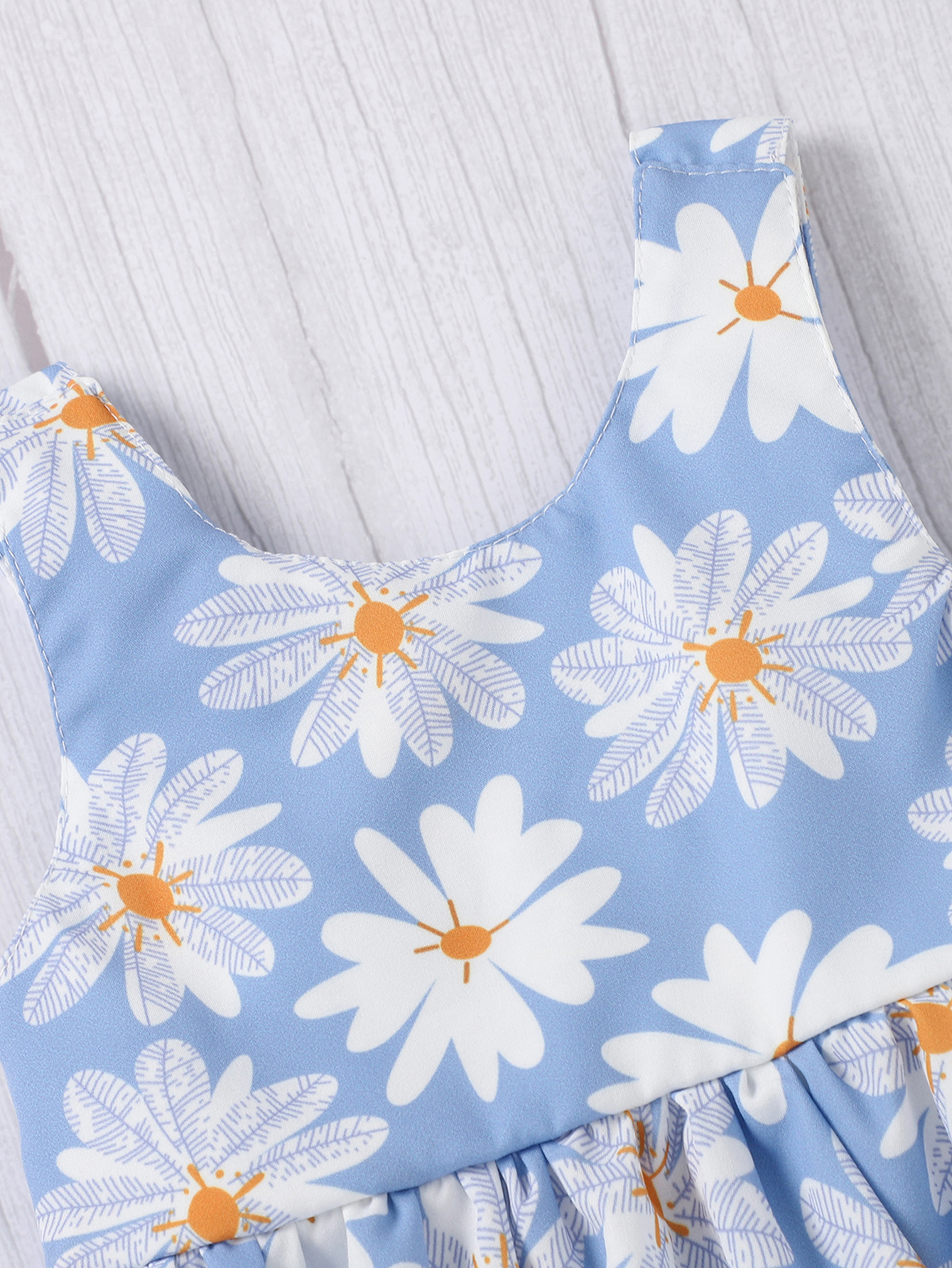 Baby Girls Sleeveless Dress Floral Print Baby Clothes Summer - Temu ...