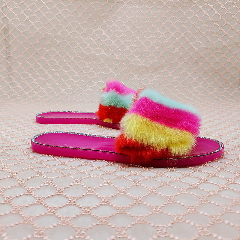 pvc jelly flat bottom plush slippers toe slides - Temu New Zealand