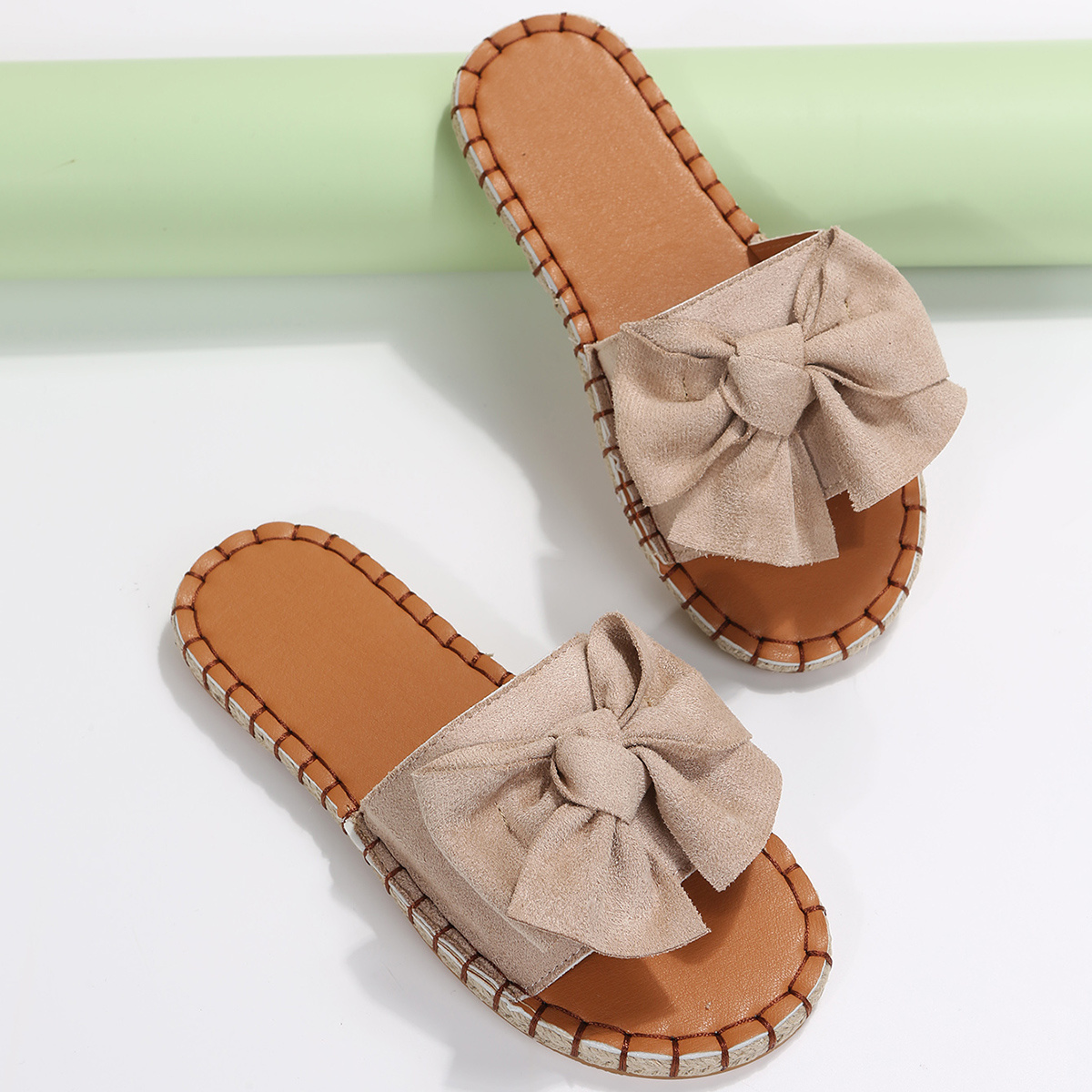 Women's Bow Flat Slides Shoes Casual Open Toe Soft Sole Slip - Temu United Kingdom