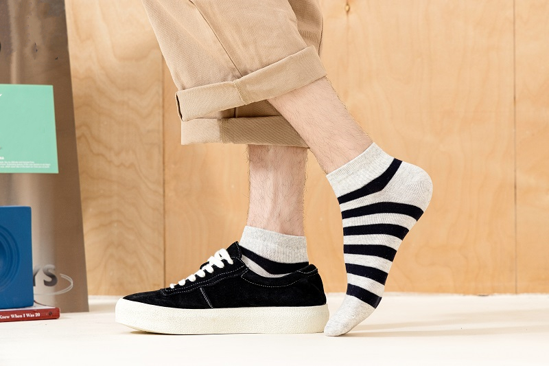 Men's Season Striped Sweat Absorbing Sports No Show Socks - Temu New ...