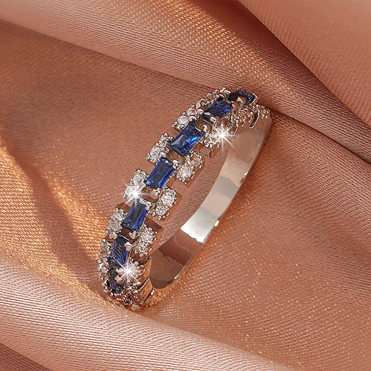 Men's Fashion Copper Silvery Ring Zircon Inlaid Ring Men - Temu United ...