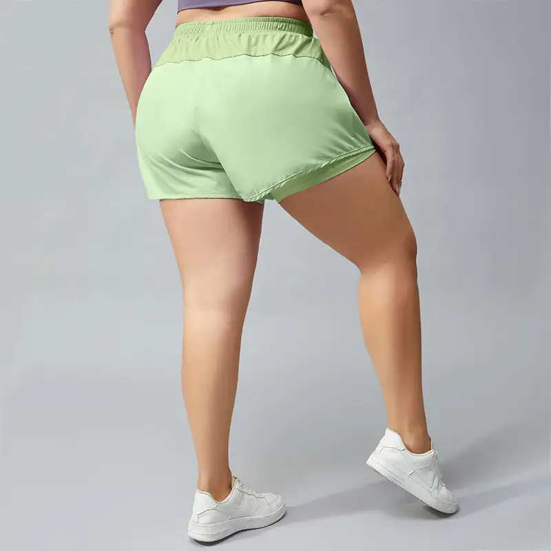 Plus Size Contrast Mesh Colorblock Activewear Shorts Liner Temu