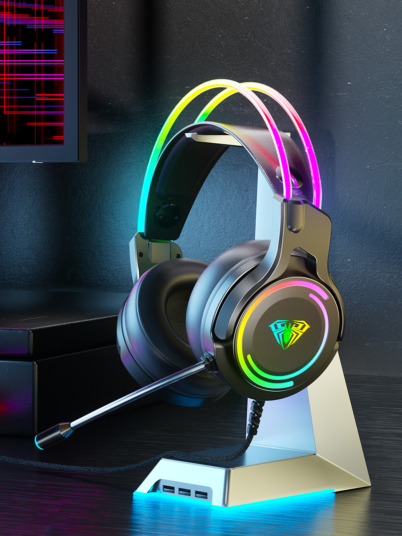 S506 Gaming Headset Rgb Head Beam Cool Lighting - Temu