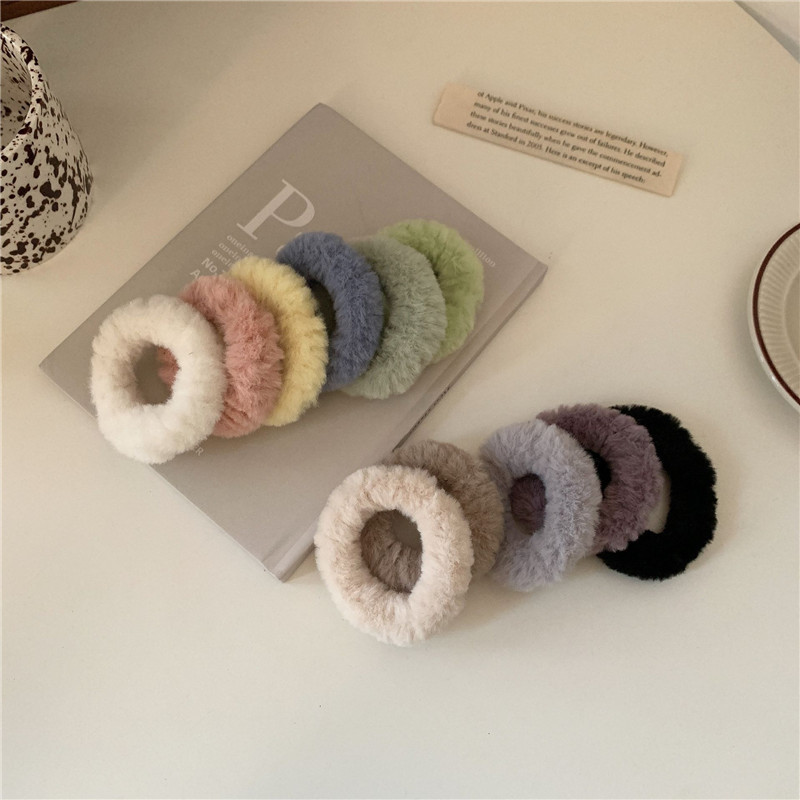 candy color fluffy hair ring girls rabbit fur head - Temu Norway