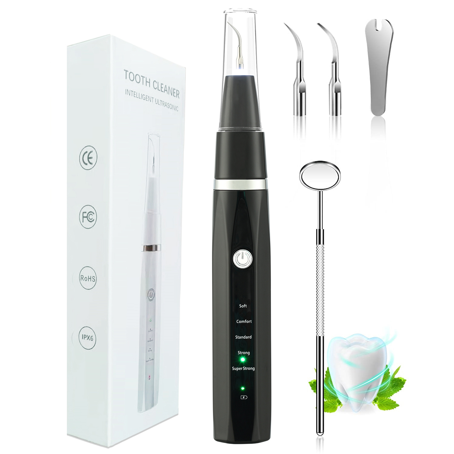 Plaque Remover For Teeth Electric Teeth Cleaning Kit With Led Light ...