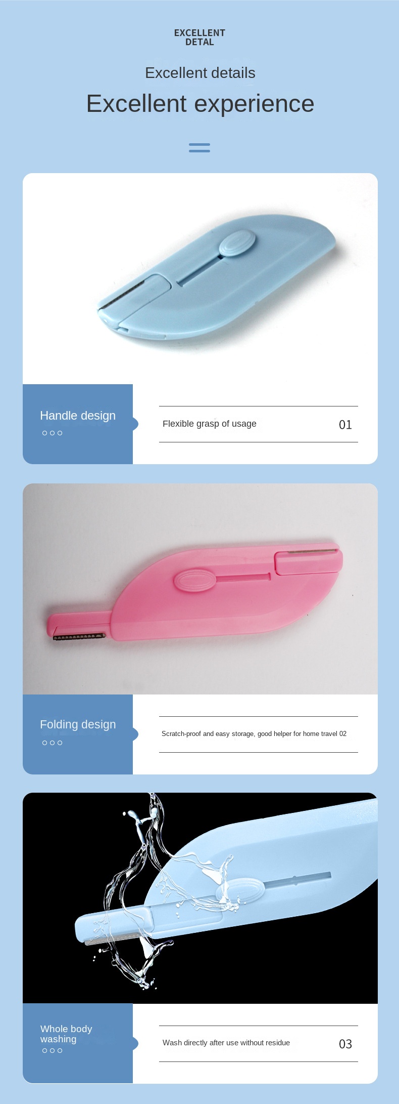 Spiral Fold Double Head Eyebrow Trimmer Portable Safety - Temu Australia