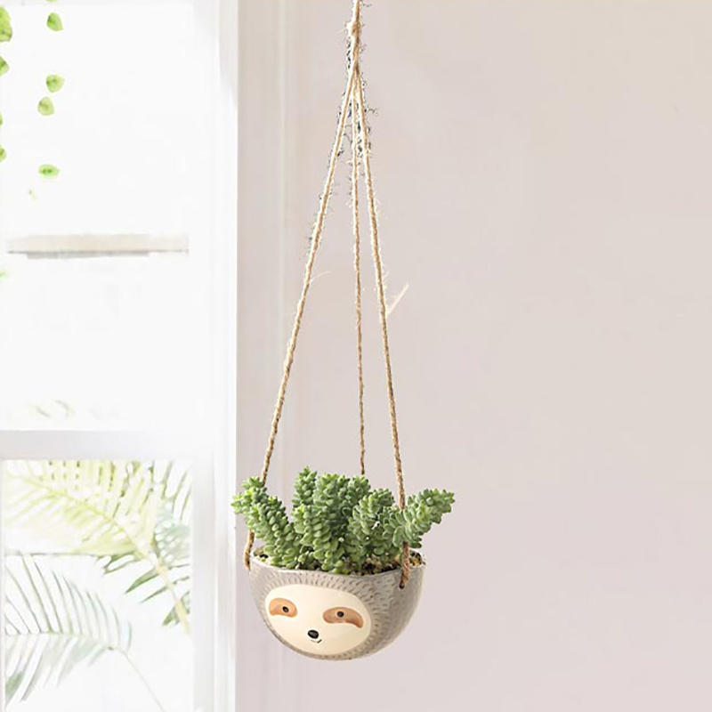 1pc Creative Animal Shaped Ceramic Hanging Flower Pot Perfect Garden ...