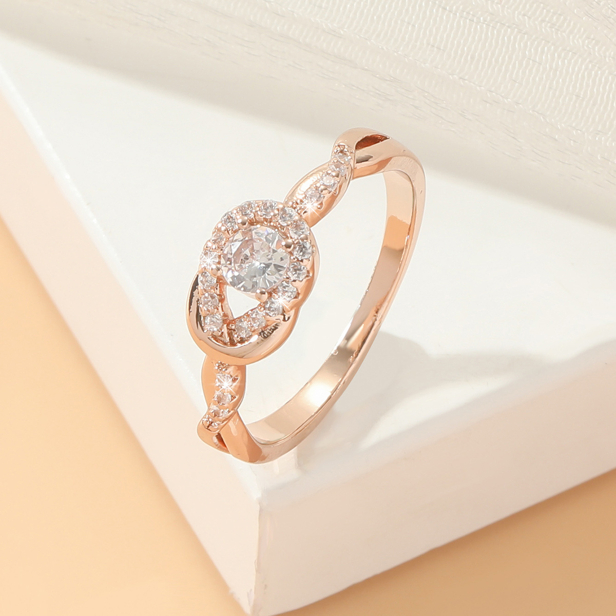 Shiny Women's Wedding Eternity Zircon Ring 18k Gold Plated Delicate ...