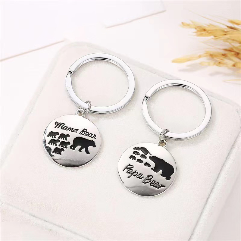 Stainless Steel Bear Tag Keychain Gifts Men Women Teen Boy - Temu Australia