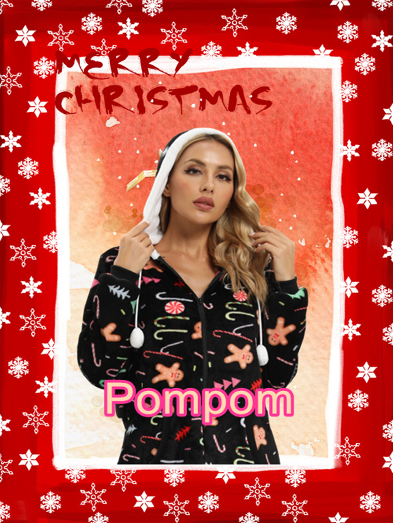 Christmas Winter Flannel Casual Jumpsuit Long Sleeve Hooded - Temu