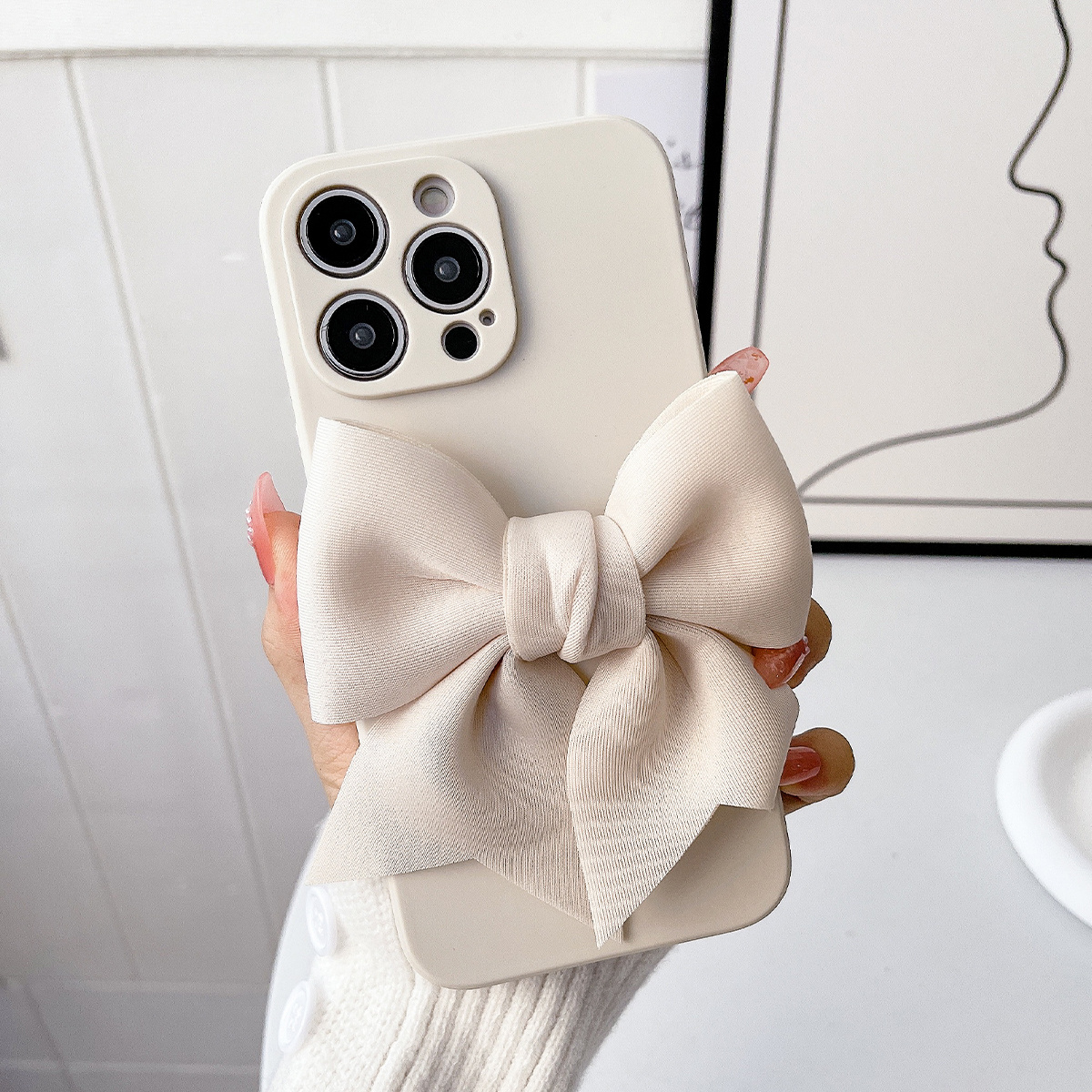 White Tpu Shatterproof Phone Case With Bow For Samgsung - Temu New Zealand