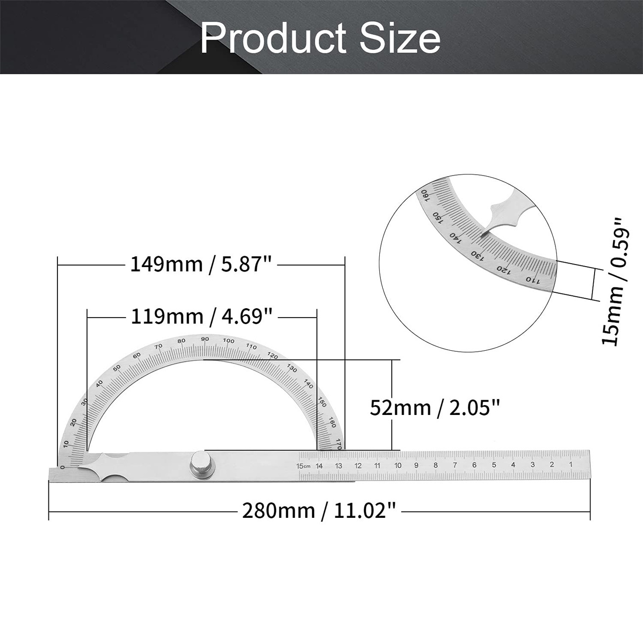 Stainless Steel Protractor 0 180 Degree Angle Protractor - Temu