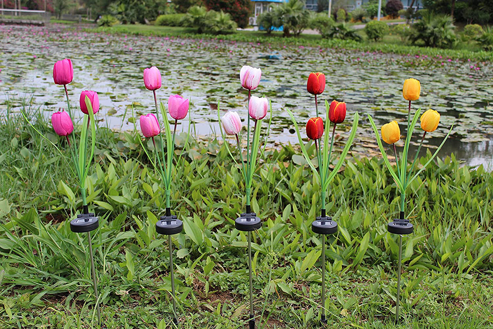 Solar Tulip Garden Lights Outdoor Waterproof Flowers Lawn - Temu United ...