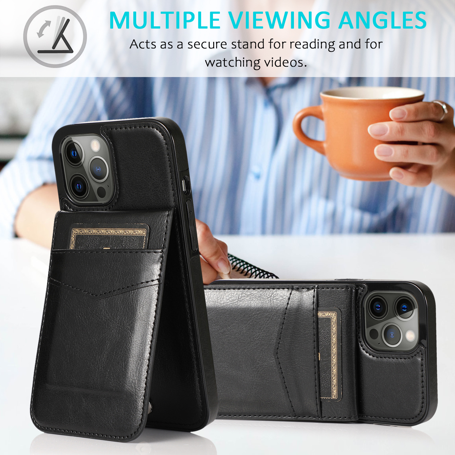 Luxury Leather Cards Wallet Case Iphone 14 13 12 11 Pro Xs - Temu Kuwait