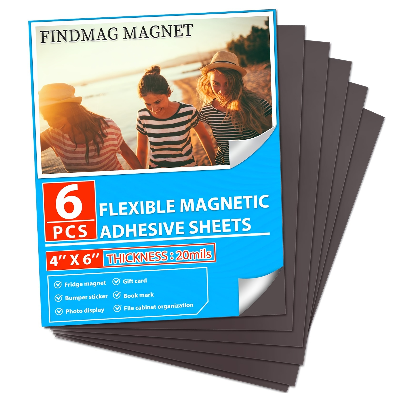 6pcs 4 X 6 Magnetic Sheets With Adhesive Backing Cut And Customize ...