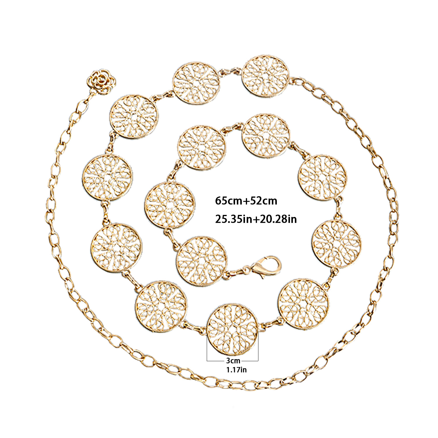 metal waist chain hollow decorative waist chain dress - {region_name}