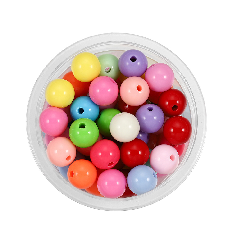 Acrylic Colorful Beads Abs Loose Round Beads Craft Fashion - Temu Australia