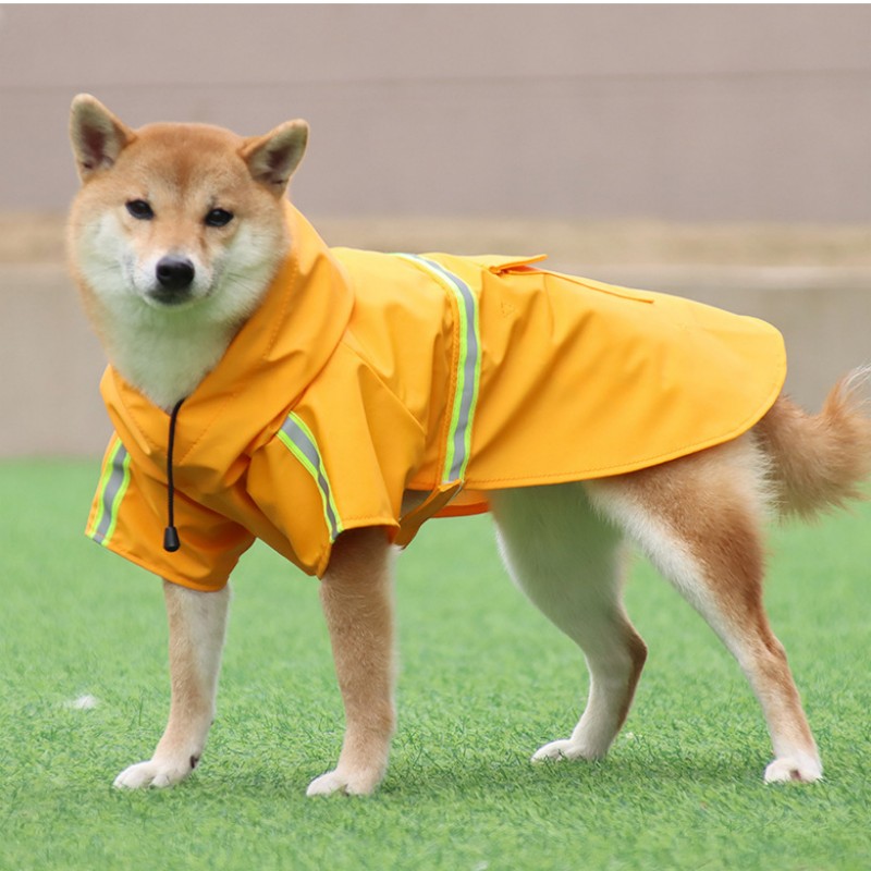Pet Raincoat Waterproof Dog Raincoat With Reflective Strip Dog Rain ...