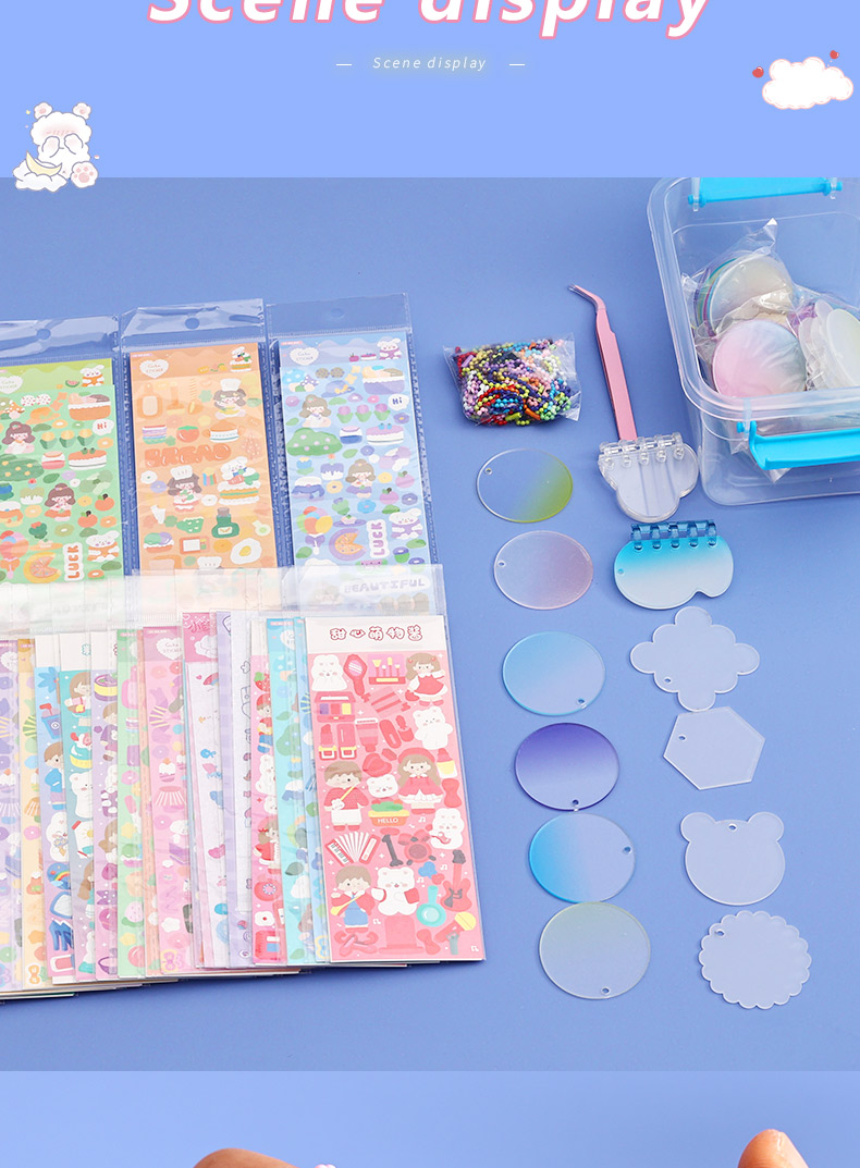 Diy Acrylic Keychain Blanks Acrylic Clear Gradient Glitter - Temu