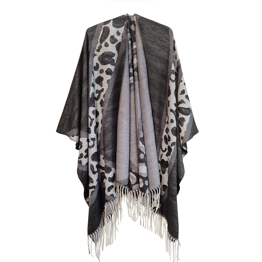 leopard pattern shawl tassel long warm - Temu Australia