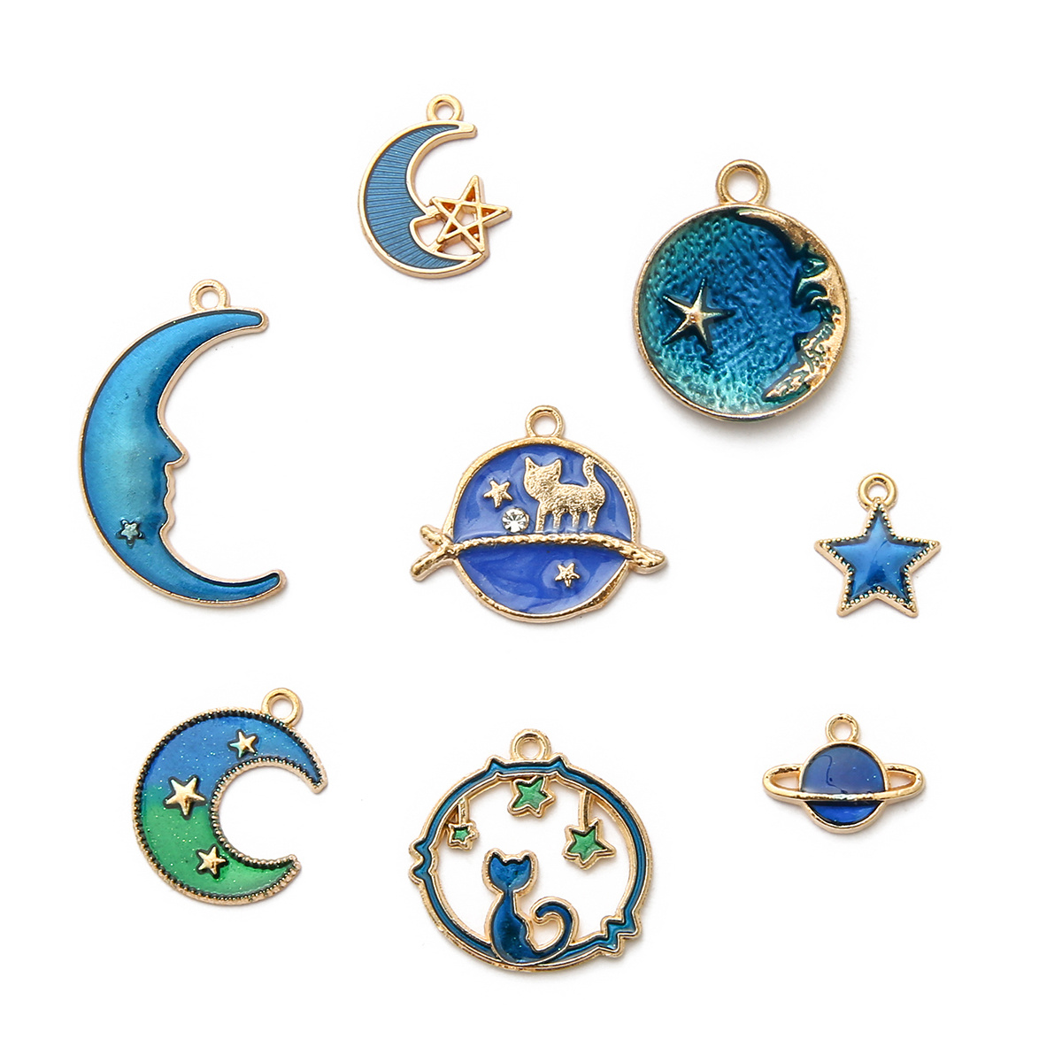 8pcs Pack Alloy Moon And Star Accessories Diy Materials | Shop On Temu ...