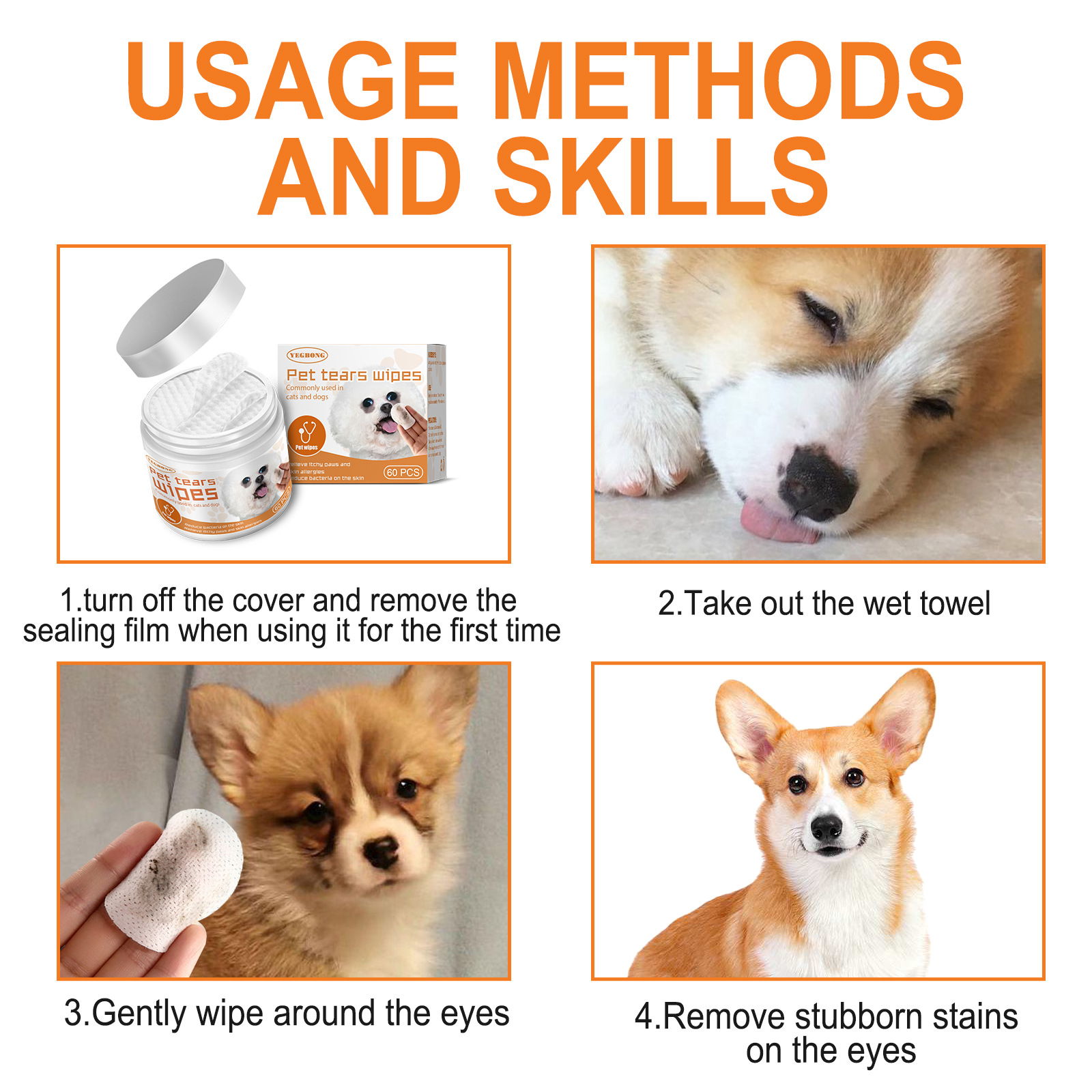 Pet Whisker Dog Cat Tear Removal Eye Whisker Cleaning - Temu