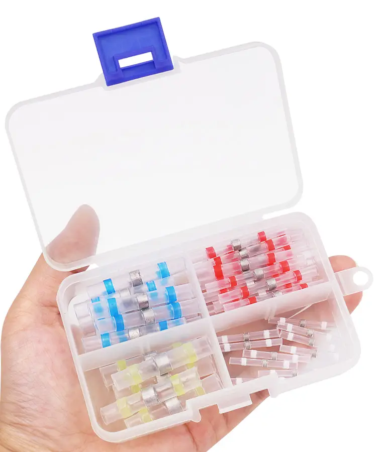 50pcs 열수축 단자 솔더링 중간관 솔더 단자 열수축 튜브 방수 단자 블록의 조합 세트 Temu South Korea