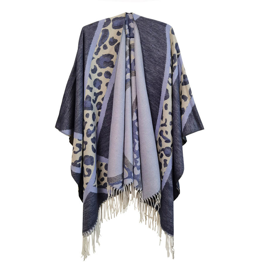 leopard pattern shawl tassel long warm - Temu Australia