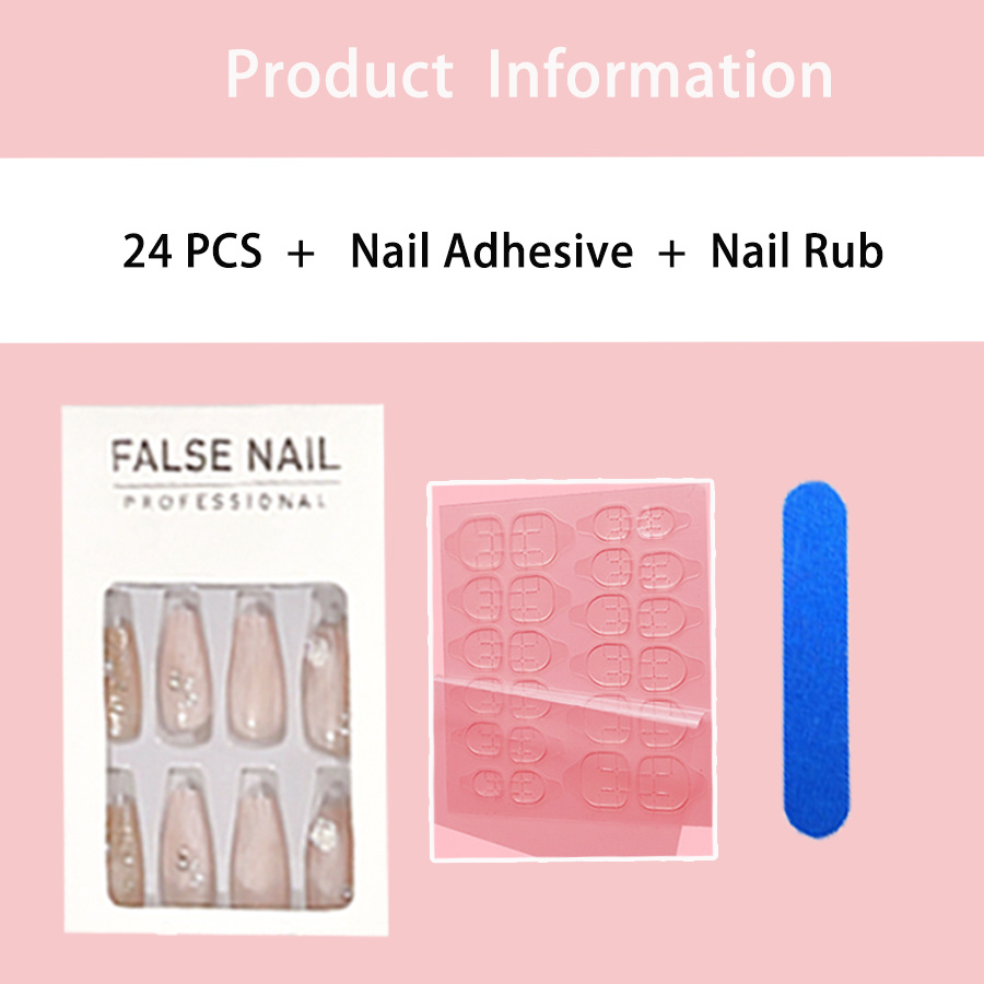 24 Uds Kits Uñas Postizas Cobertura Completa Reutilizables Temu Mexico