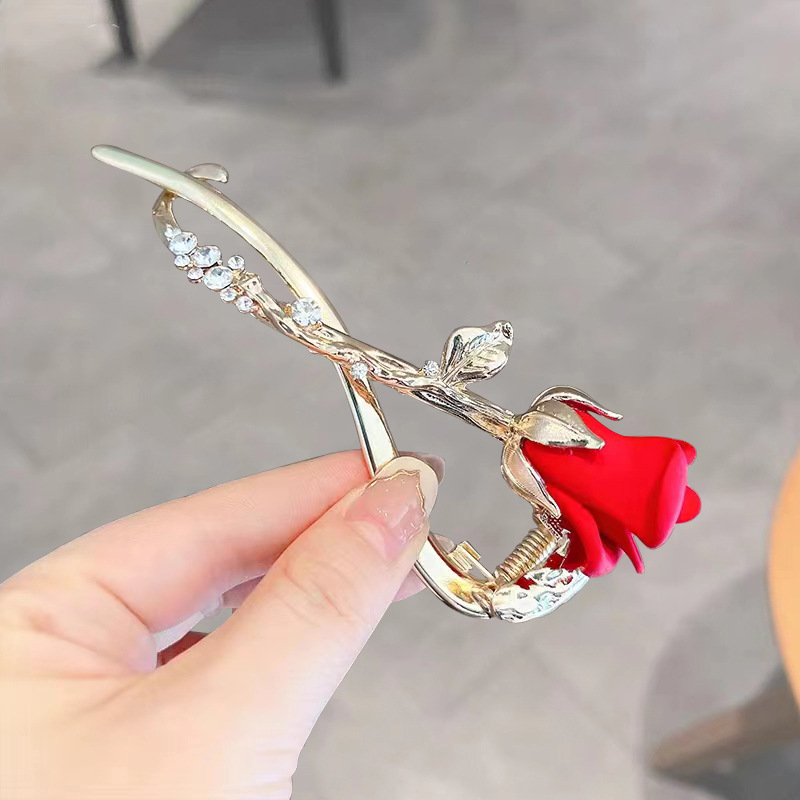 red rose flower hairpin twist clips violin hair - Temu Norway
