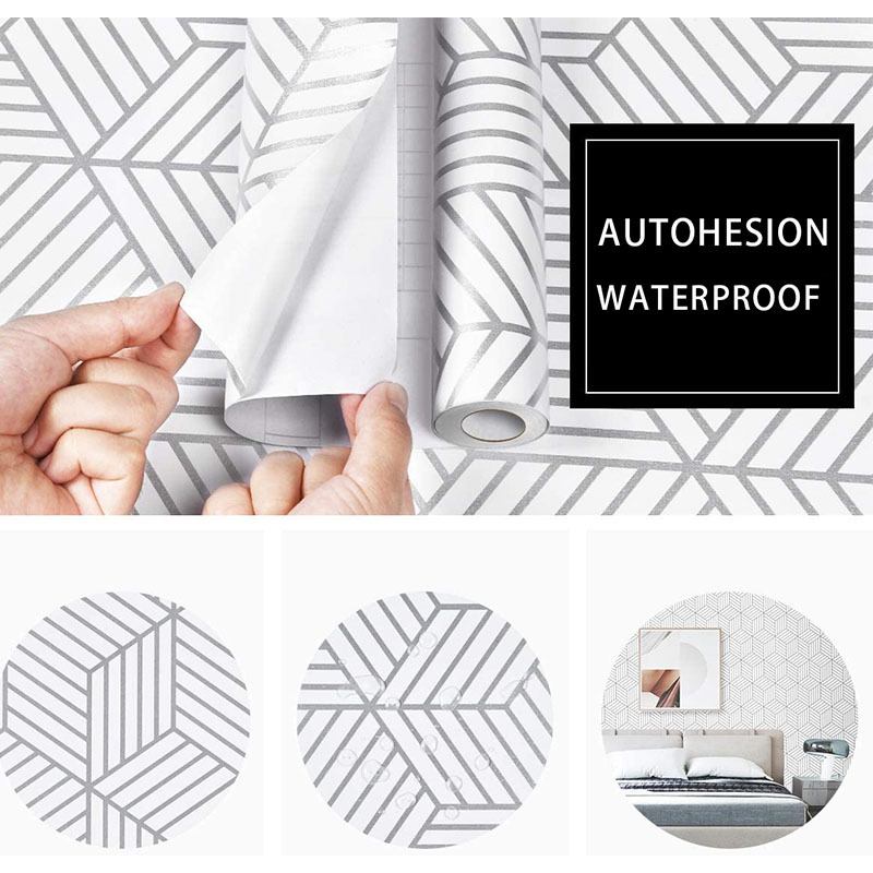 Silvery Geometric Hexagon Contact Paper Decor - Temu