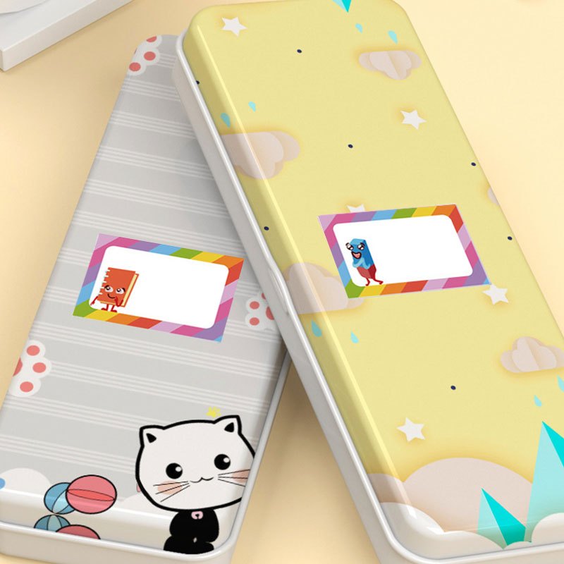 Self adhesive Name Sticker Cute Cartoon School - Temu United