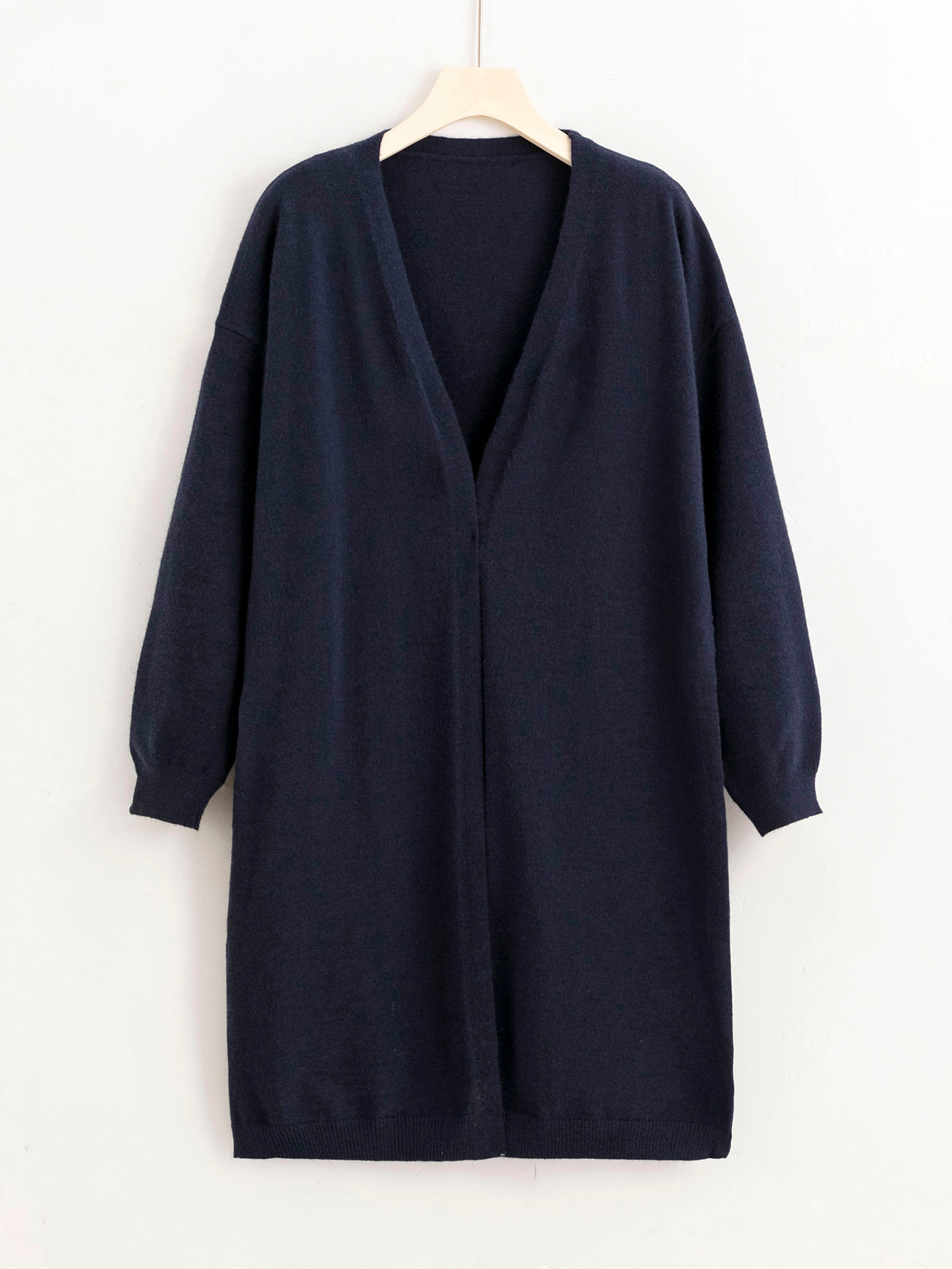 Plus Size Solid Longline Long Sleeve Cardigan Women's Plus - Temu New ...