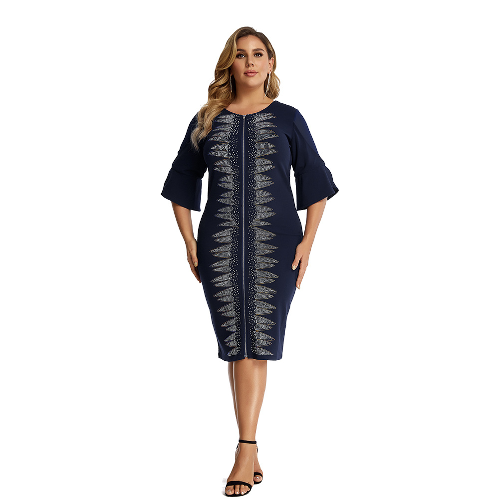 plus size decor ruffle sleeve slim fit midi dress - Temu