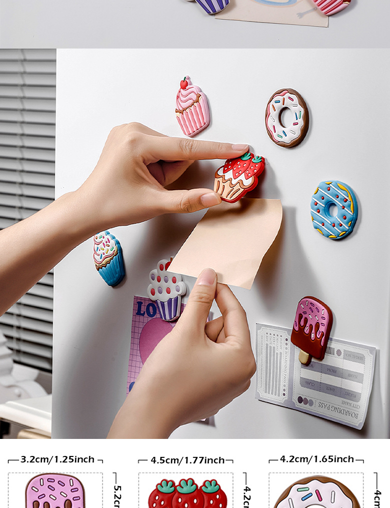 Cake Shape Refrigerator Magnets Office Magnets 3d Food - Temu