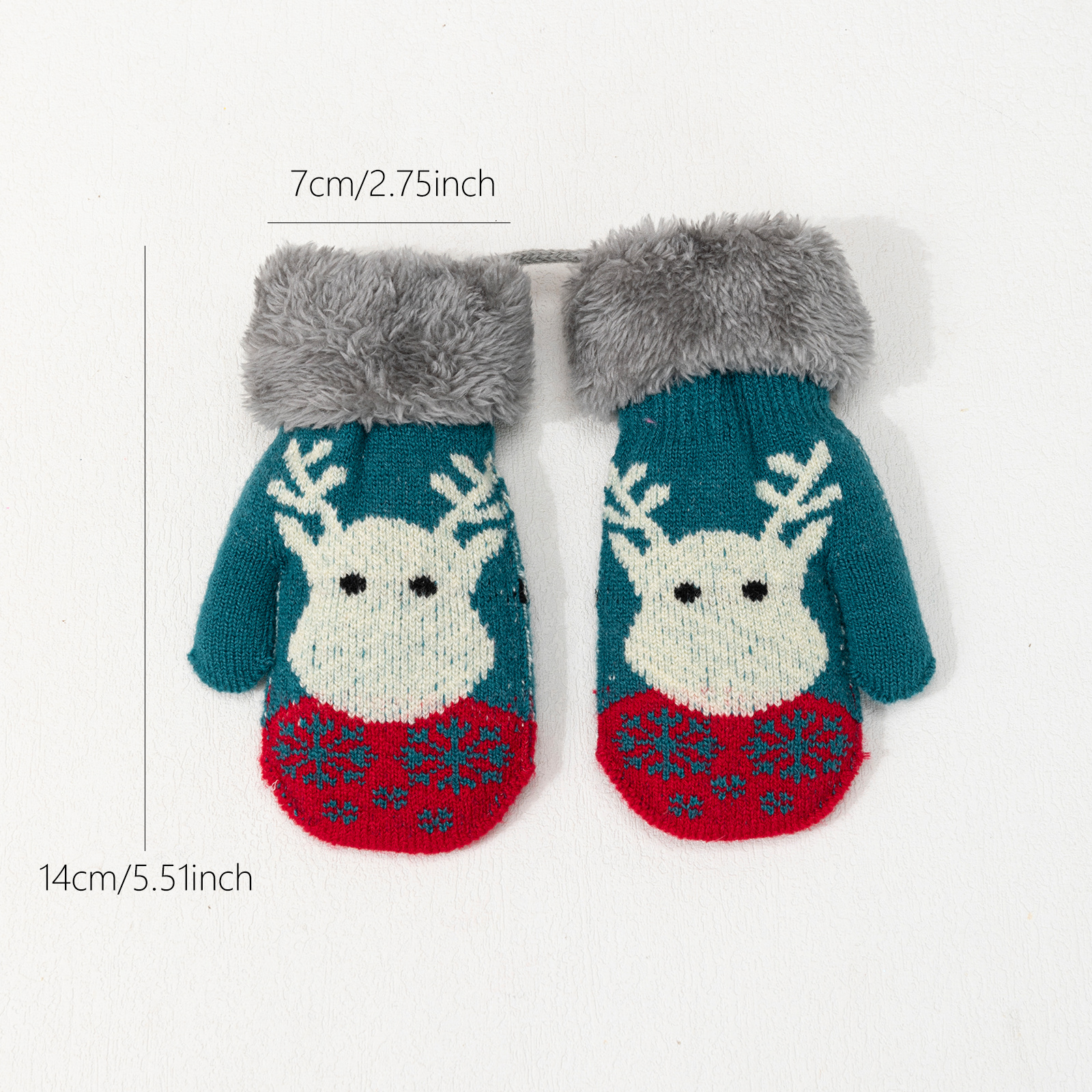 Children's Fleece Thickened Warm Mittens Winter Christmas - Temu Norway