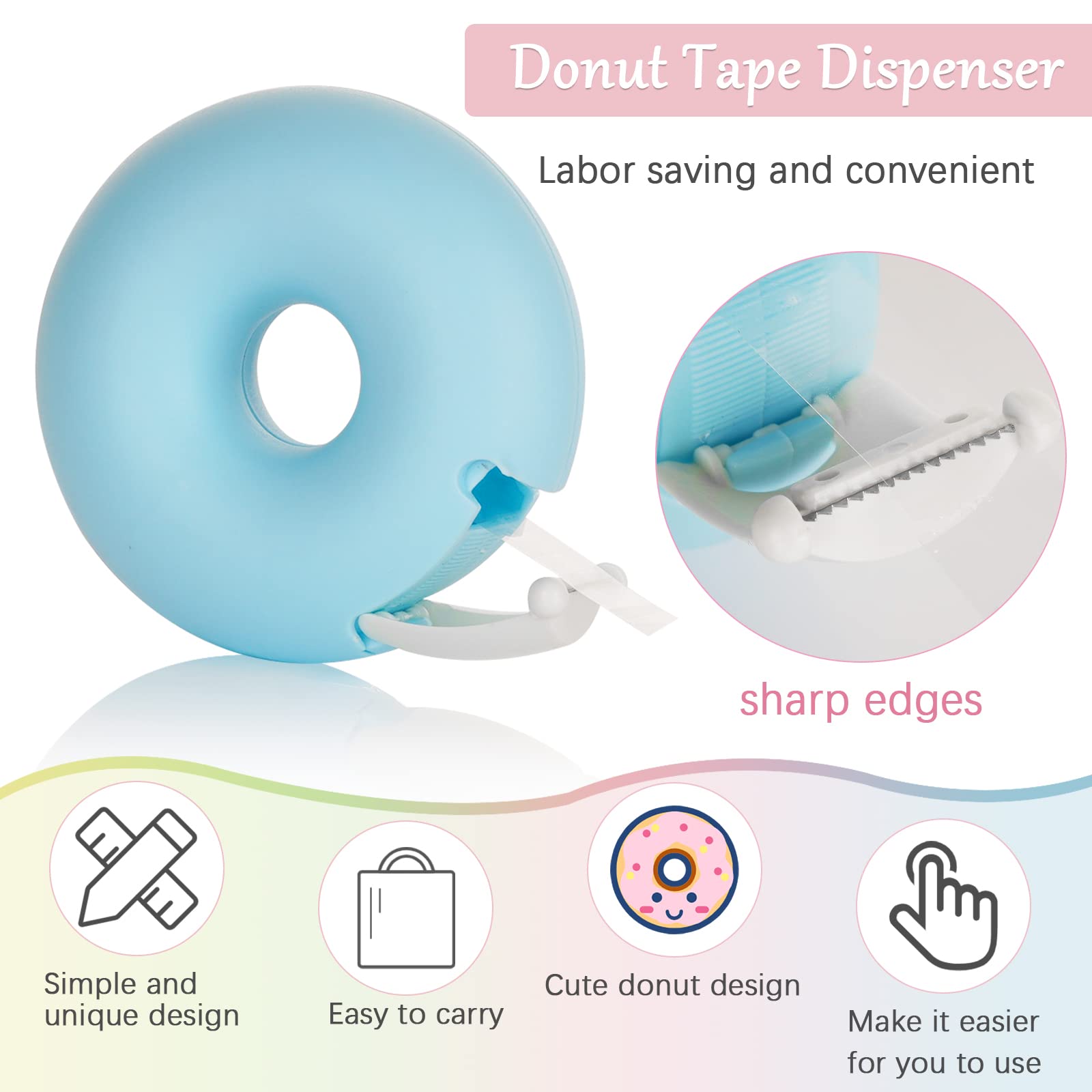 Candy Color Tape Dispenser Cute Roll Tape Organizer Desk - Temu Australia