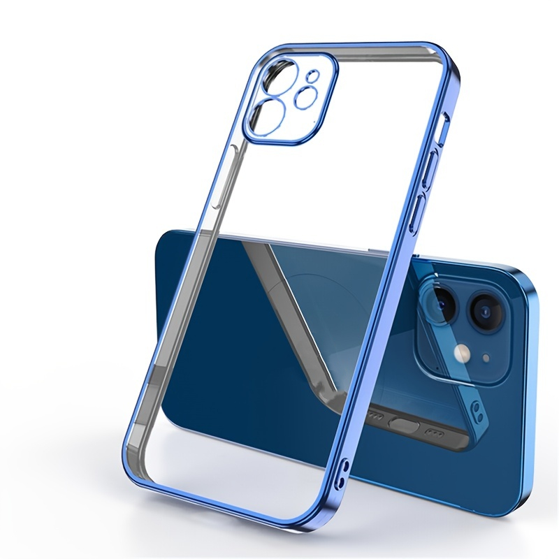 Transparent Simple Electroplating Straight Edge Phone Case - Temu ...
