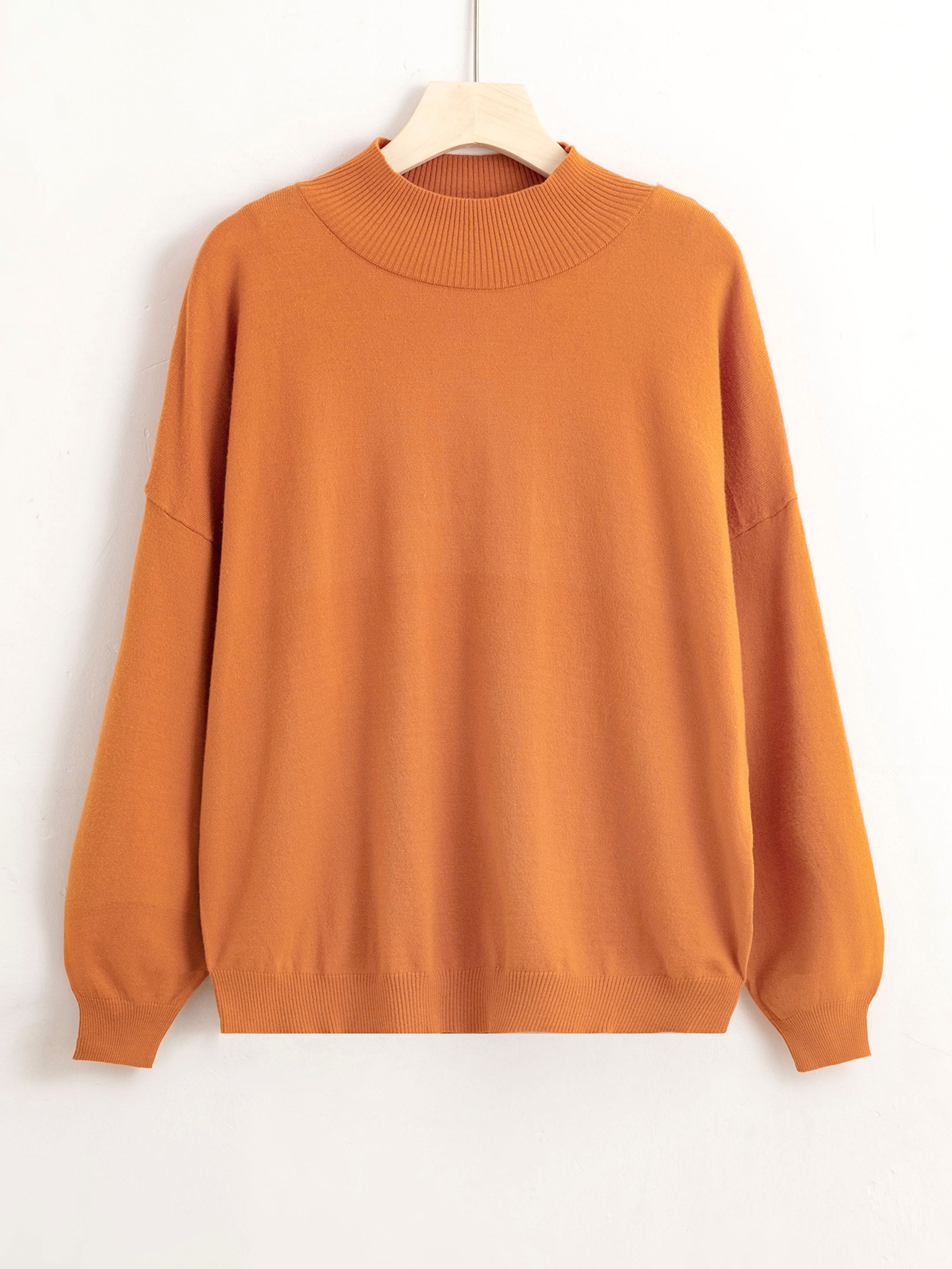 plus size solid round neck drop shoulder sweater women's - Temu Australia