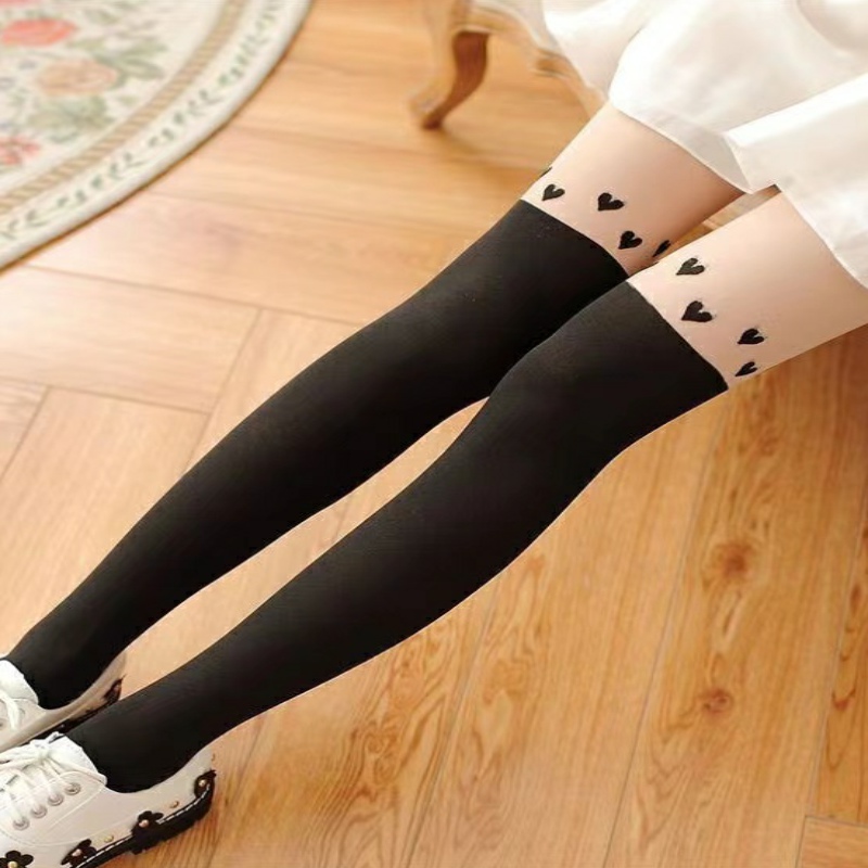 Heart Pattern Tights Pantyhose Breathable Soft Thigh High - Temu Australia