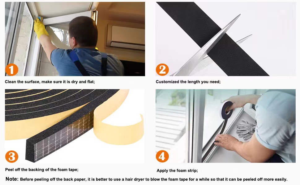foam weather stripping w x t insulation tape door window - Temu Australia