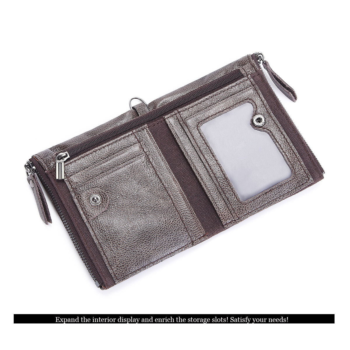 Genuine Leather Mens Short Wallet Rfid Blocking Bifold Canvas Double ...